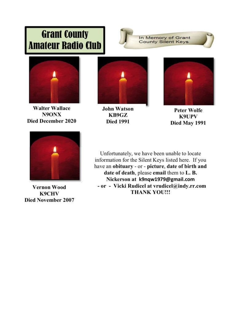 Silent Keys of Grant County | Grant County Amateur Radio Club